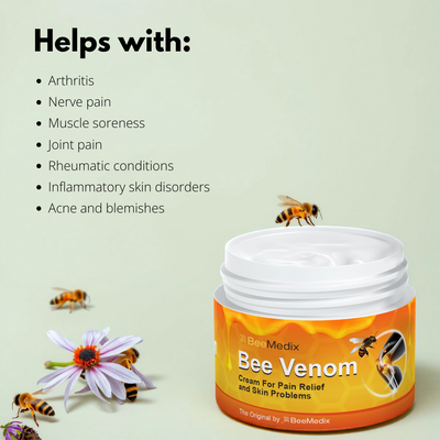 BeeMedix Bee Venom Cream For Pain Relief And Skin Problems (3.5 fl. oz