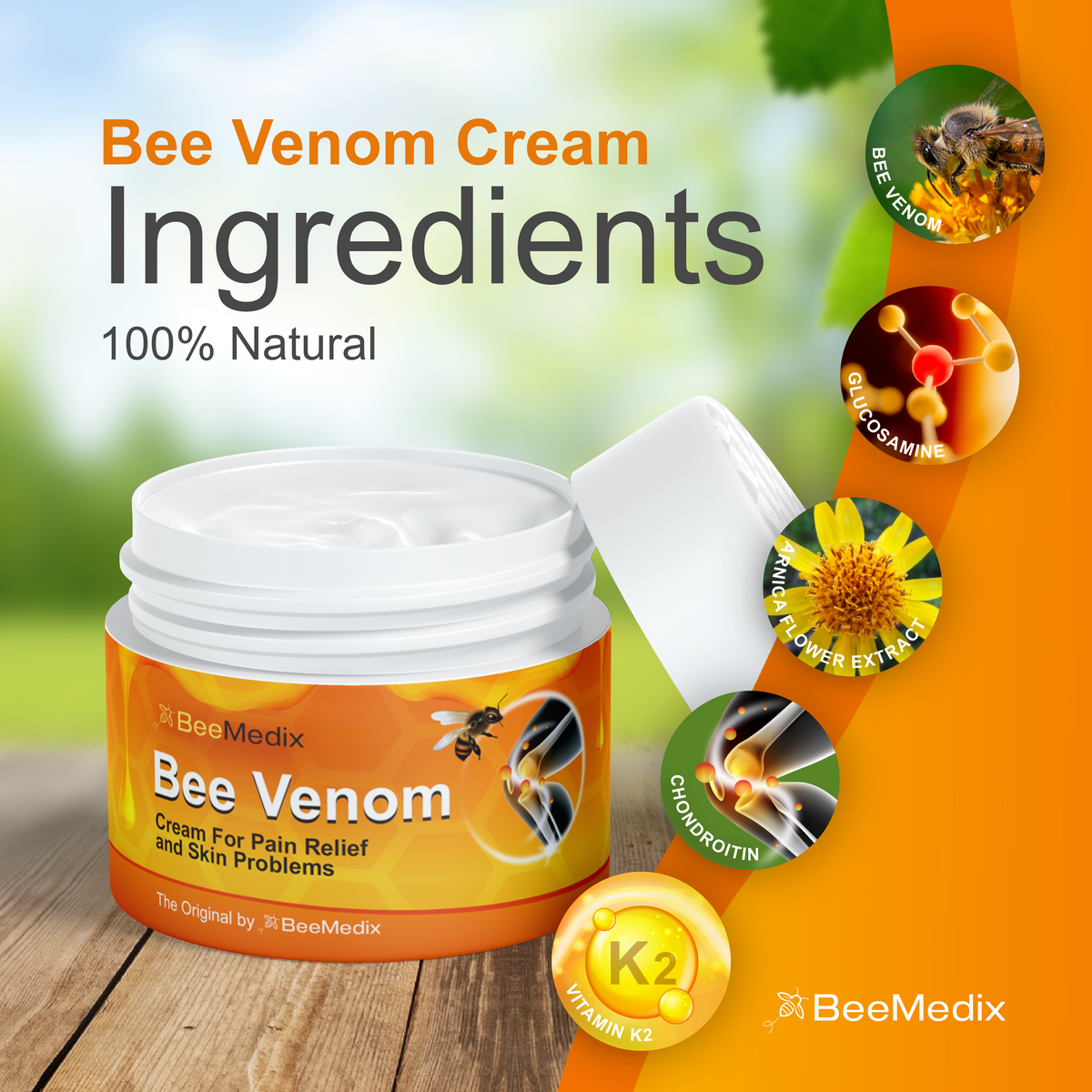 BeeMedix Bee Venom Cream For Pain Relief And Skin Problems (3.5 fl. oz